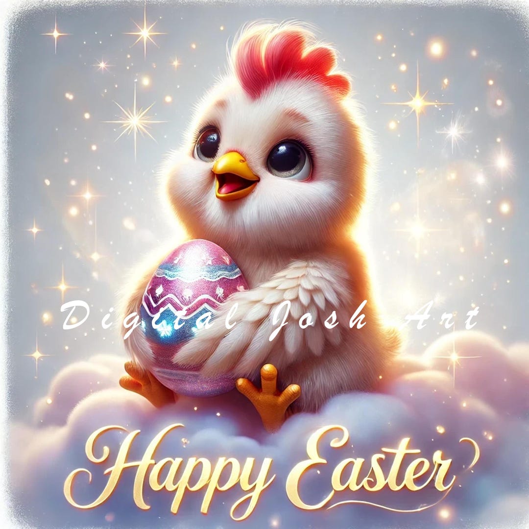 10 JPEG Cute Easter Chicken Clipart Bundle - Spring Farm Animal Designs ...