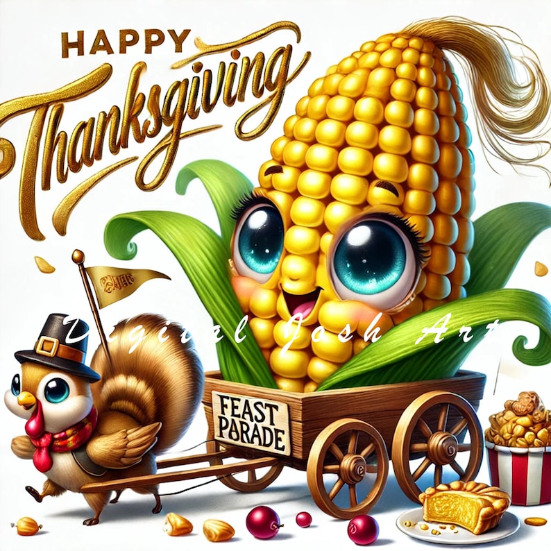 Cute Thanksgiving Corn Clipart – Autumn Harvest Designs (digital ...