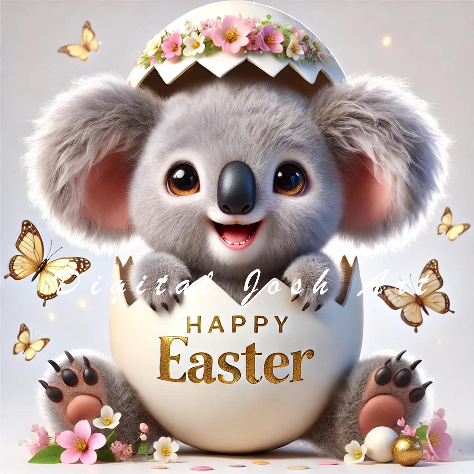 10 JPEG Cute Easter Koala Clipart Bundle - Spring Koala Designs ...
