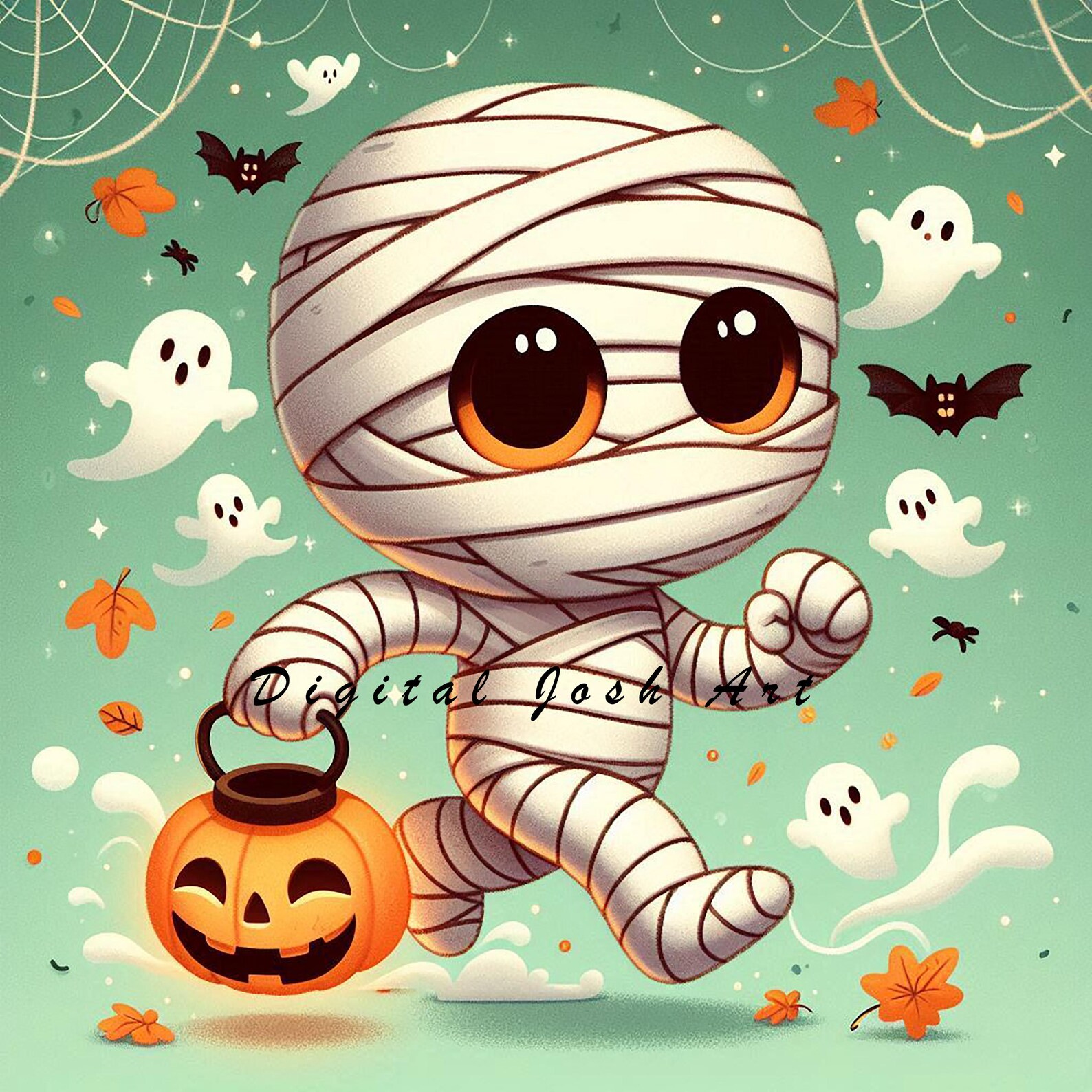 Kawaii Mummy Halloween Art - Cute Cartoon Mummy Digital Download - Etsy