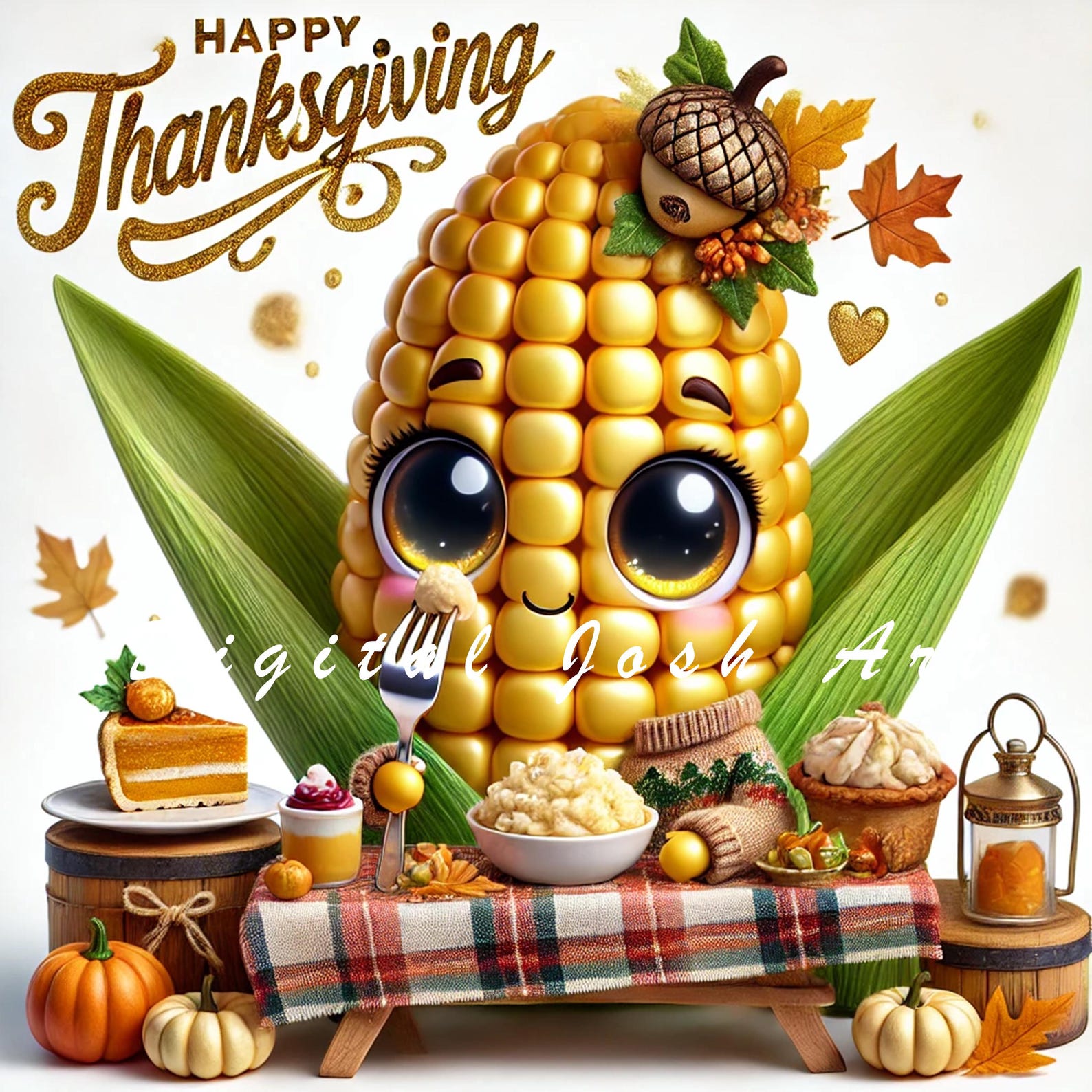 10 JPEG Cute Thanksgiving Corn Clipart – Autumn Harvest Corn Designs ...