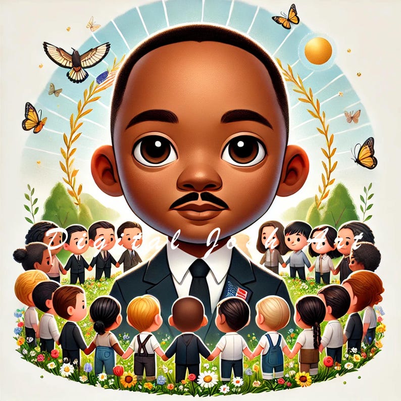 Martin Luther King Jr Clipart Bundle - Black History Month Digital Art ...