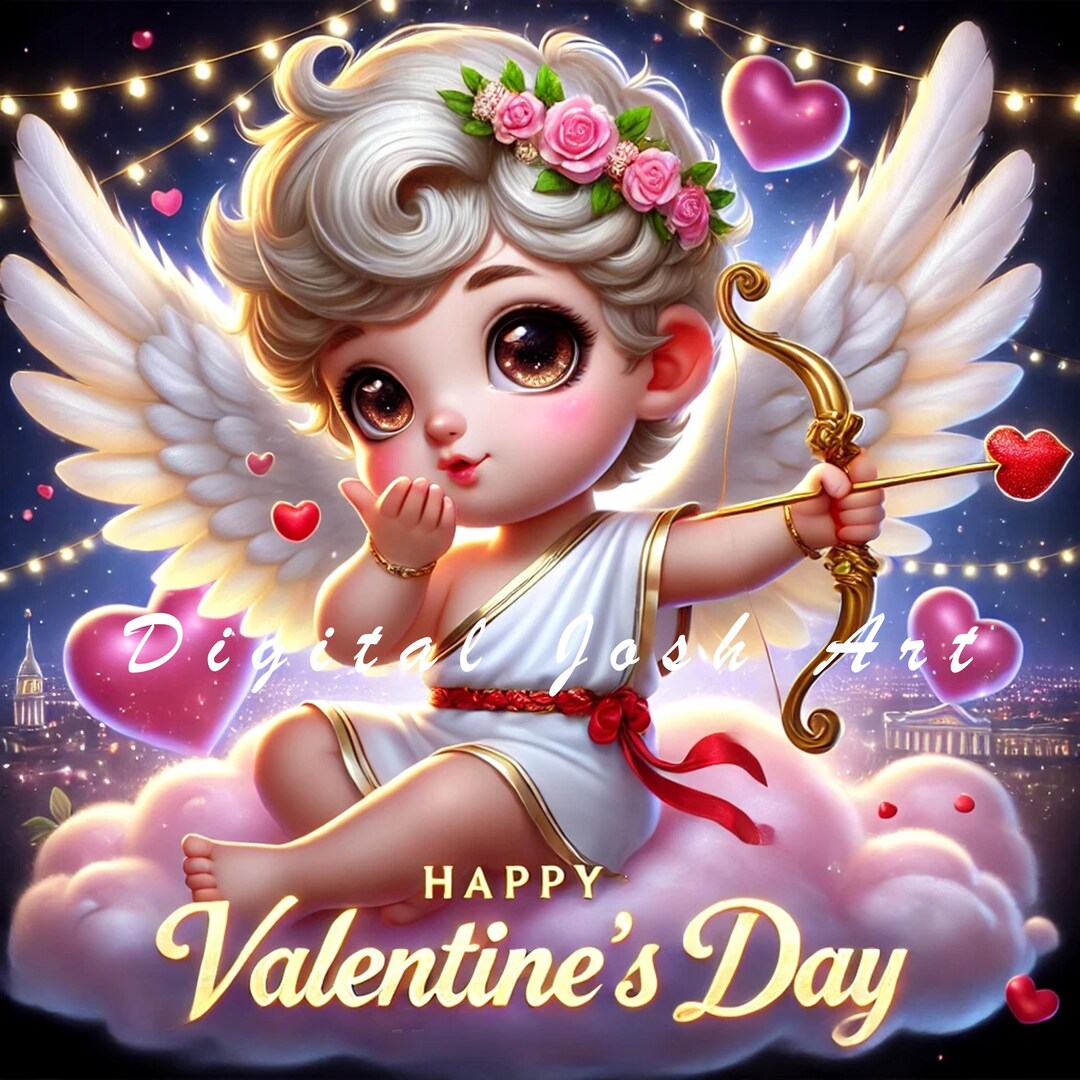 Cute Valentine's Day Cupid Clipart Bundle - 10 JPEG Digital Download ...