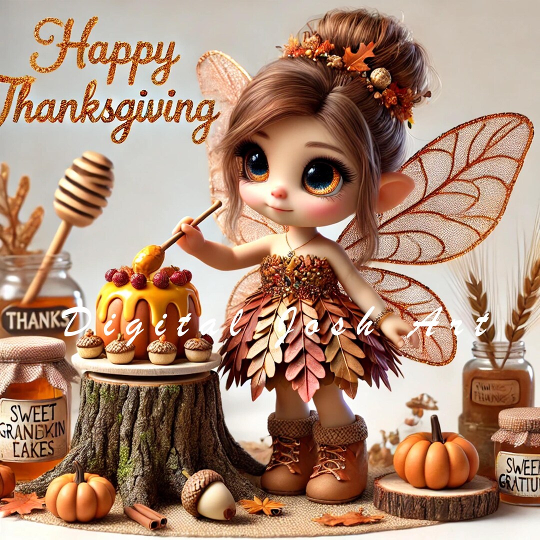 Thanksgiving Fairy Clipart - Autumn Harvest Designs (digital Download ...