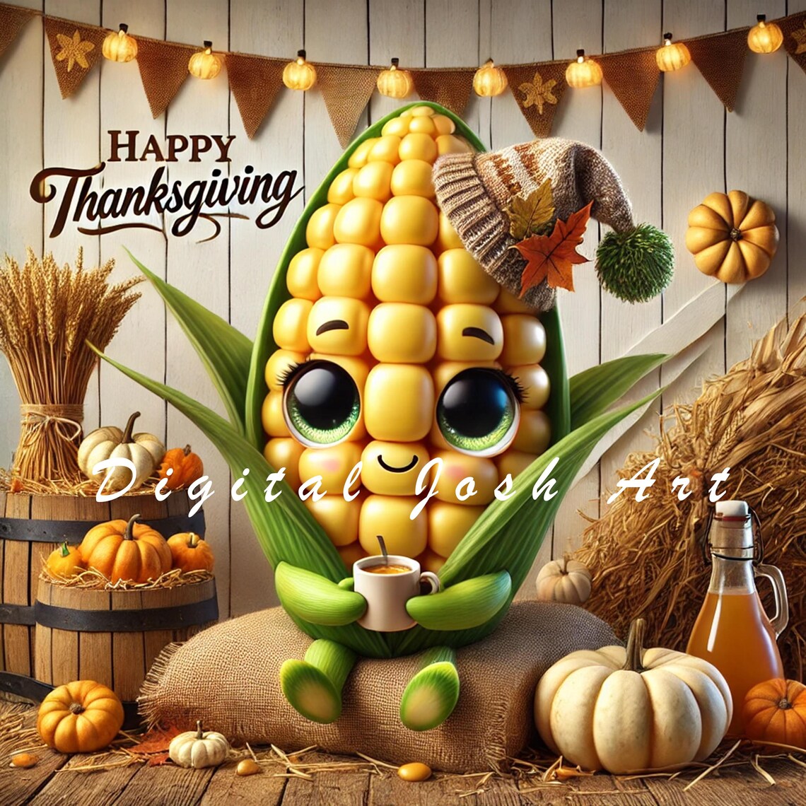 10 JPEG Cute Thanksgiving Corn Clipart – Autumn Harvest Corn Designs ...