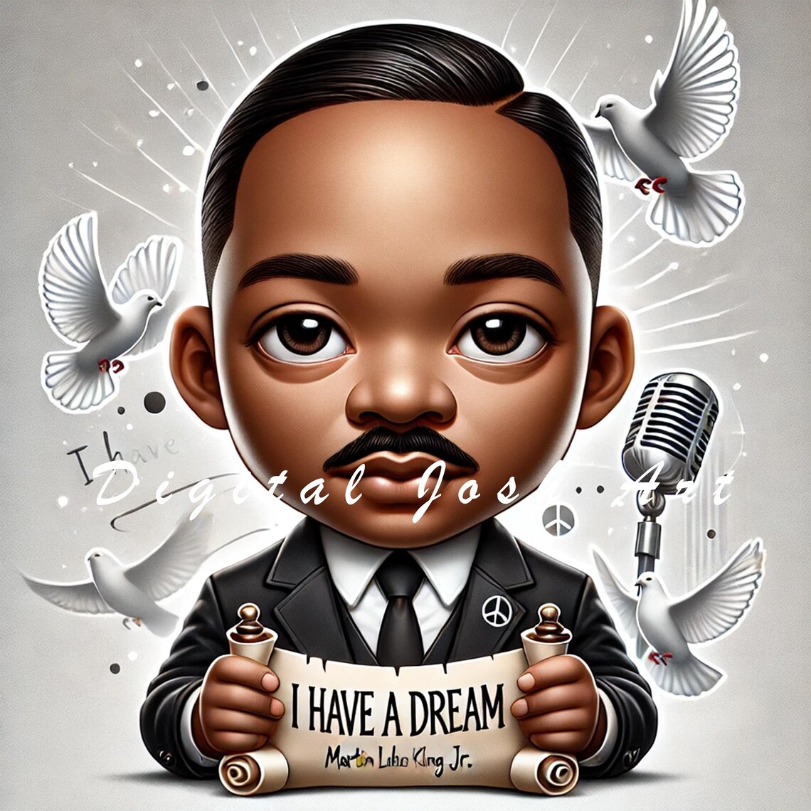 Martin Luther King Jr Clipart Bundle - Black History Month Digital Art ...