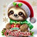 10 JPEG Cute Christmas Sloth Clipart Bundle - Winter Animal Designs ...