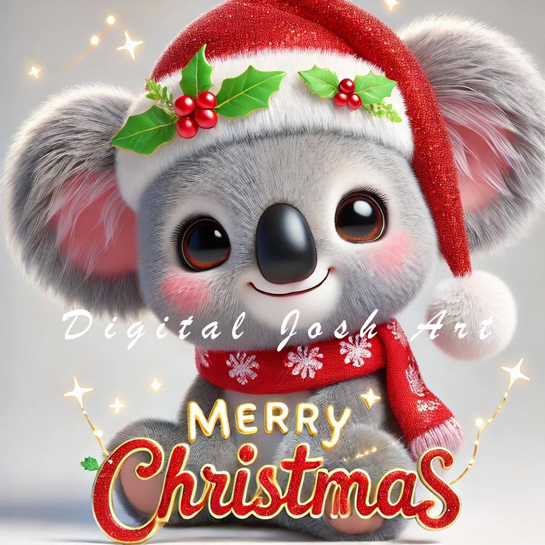10 JPEG Cute Christmas Koala Clipart Bundle - Winter Animal Designs ...