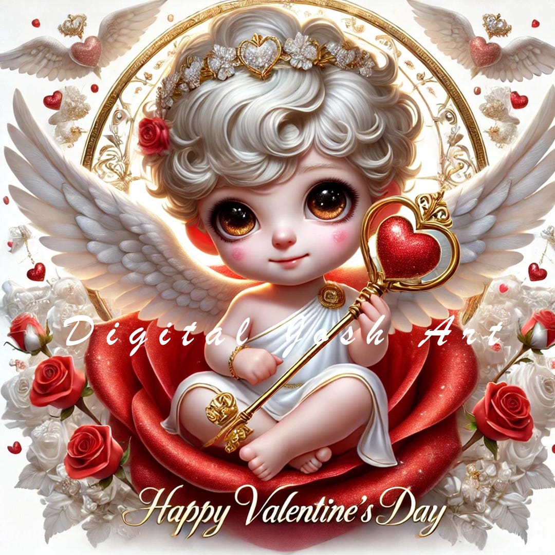 10 JPEG Cute Valentine’s Day Cupid Clipart Bundle - Winter Cupid ...