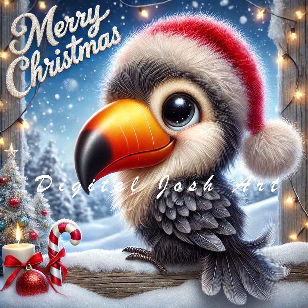10 JPEG Cute Christmas Toucan Clipart Bundle - Winter Bird Designs ...