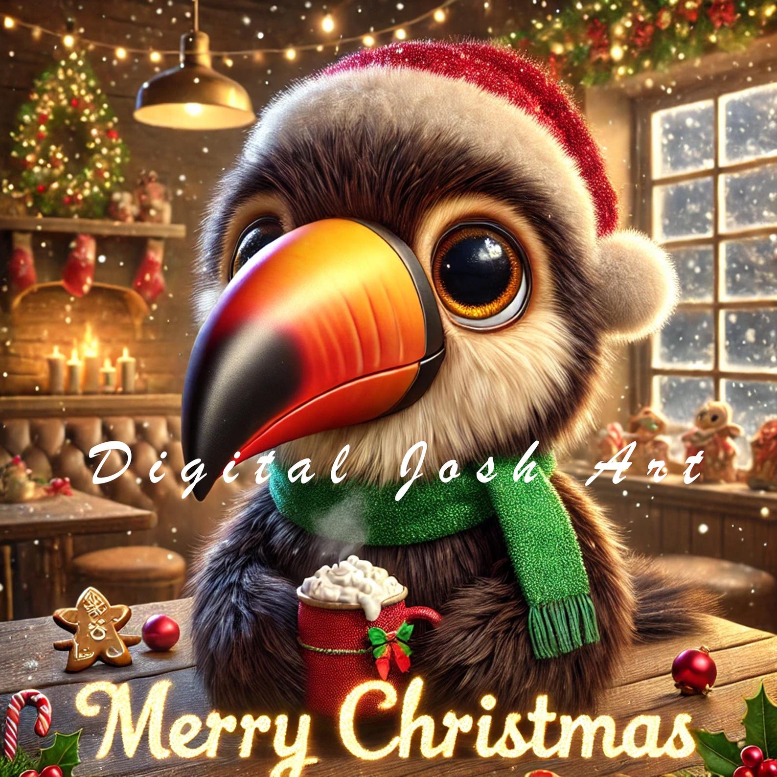 10 JPEG Cute Christmas Toucan Clipart Bundle - Winter Bird Designs ...
