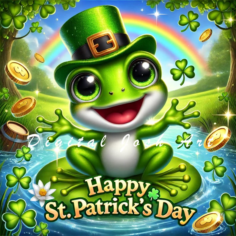 10 JPEG Cute St Patrick’s Day Frog Clipart Bundle - Winter Frog Designs ...