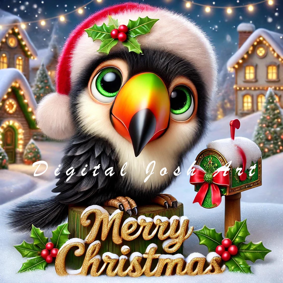10 JPEG Cute Christmas Toucan Clipart Bundle - Winter Bird Designs ...