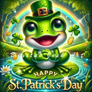 10 JPEG Cute St Patrick’s Day Frog Clipart Bundle - Winter Frog Designs ...