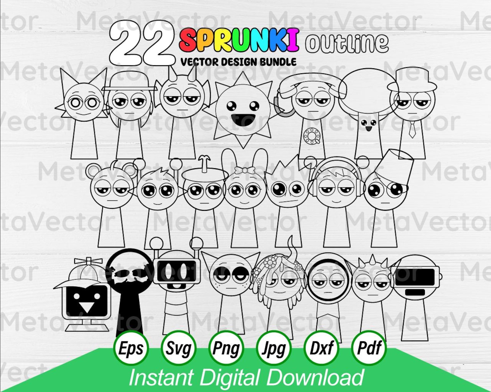 22 Incredibox Sprunki SVG PNG Shirt Design Files for Cricut ...