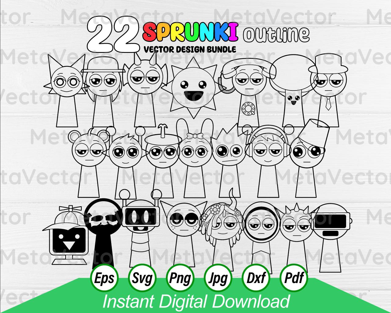 22 Incredibox Sprunki SVG PNG Shirt Design Files for Cricut ...