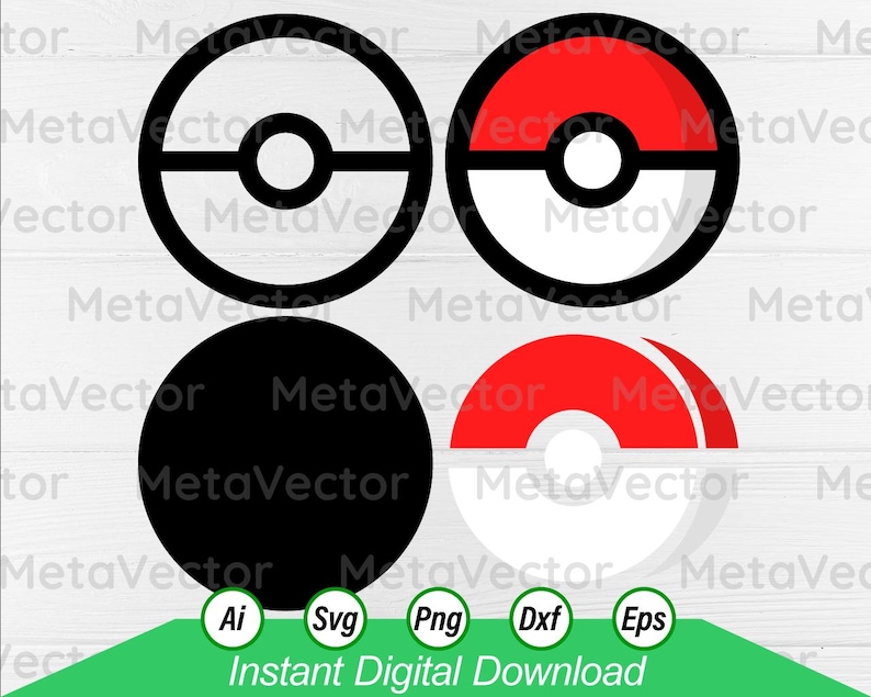 Pokemon Pokeball SVG PNG PDF Ai Clip Art for Die Cut Machines Like ...