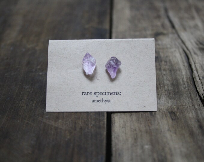 Amethyst Crystal Point Stud Earrings - Etsy