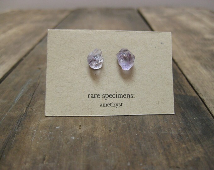 Amethyst Crystal Point Stud Earrings - Etsy