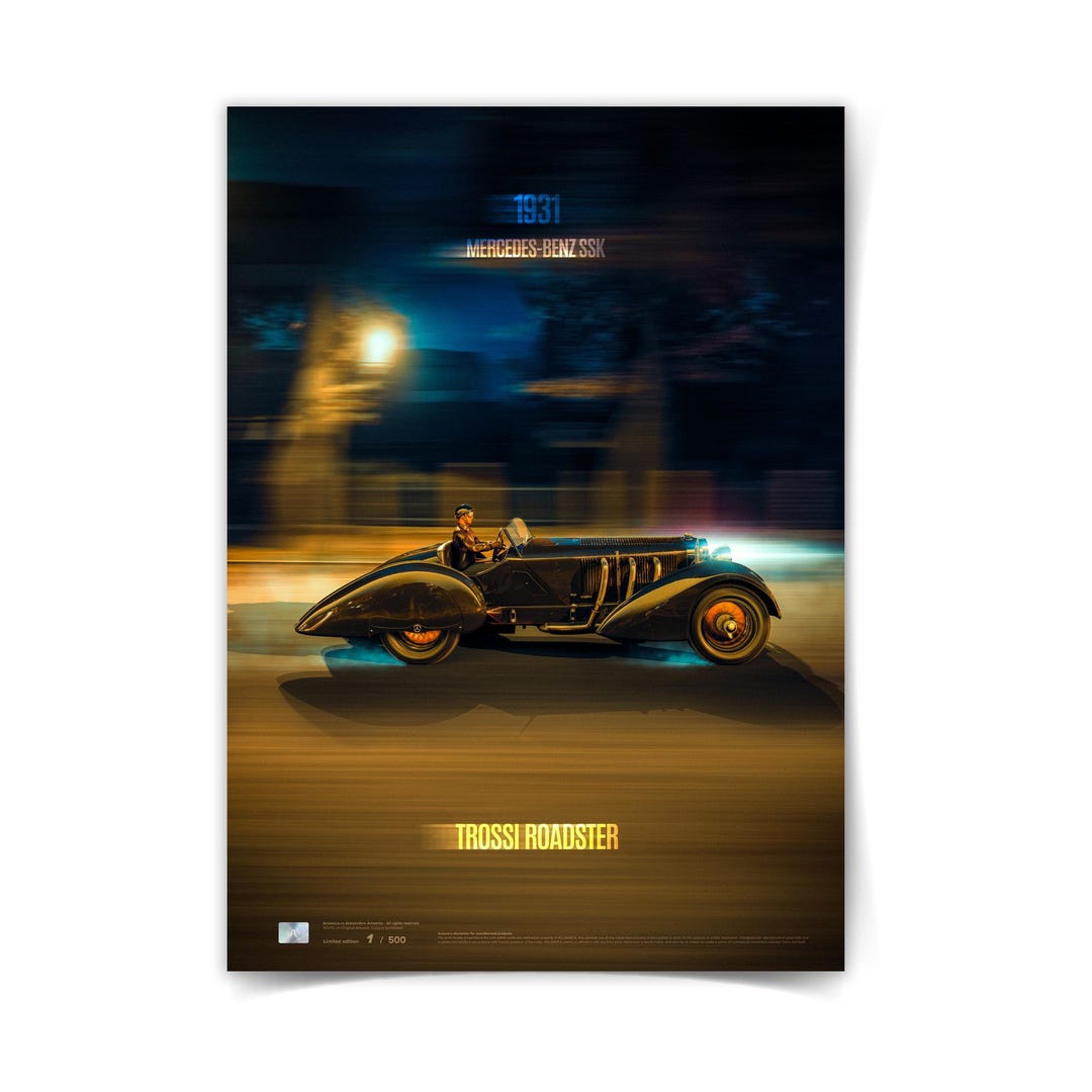 1931 Mercedes-benz SSK Trossi Roadster Speed Poster – Classic Giclée ...