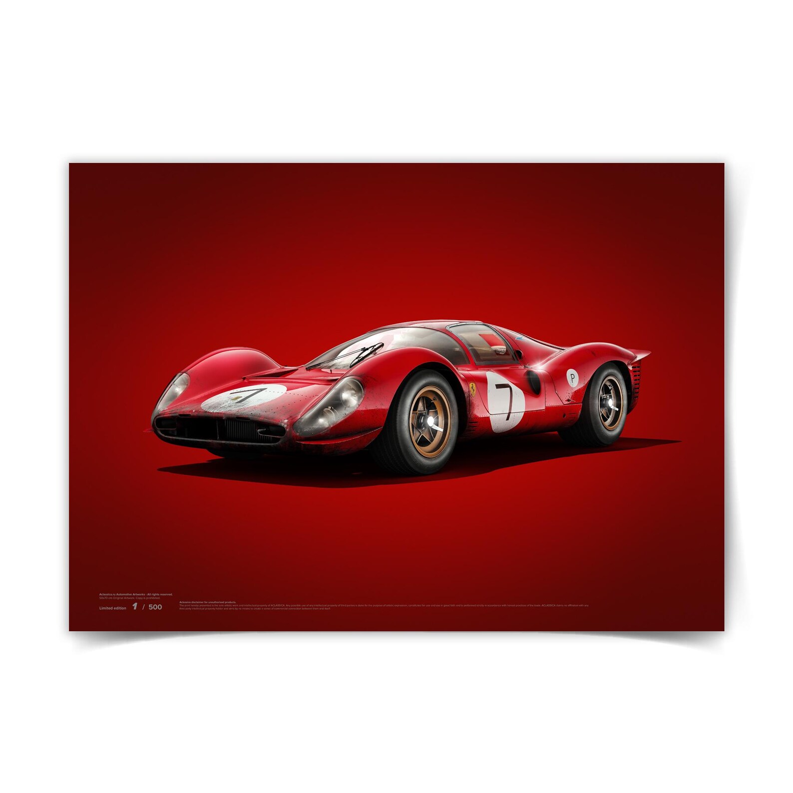 1967 Ferrari 330 P4 Side | Limited Edition Art Print | 3D CGI ...