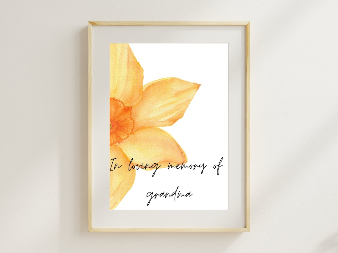 In Loving Memory of Grandma, Grandad. Personalised Yellow Daffodil Wall ...