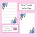 Rose-themed Printable Stationery Floral Writing Gift for Mum Flower ...