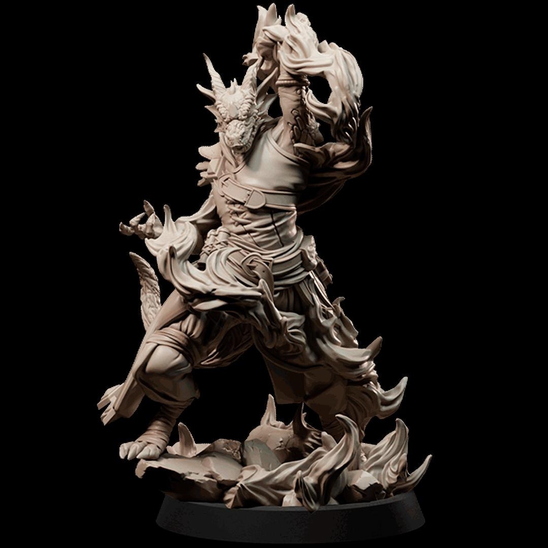 Dragonborn Wizard - Mini 32mm/75mm Scale LGDD - Etsy UK