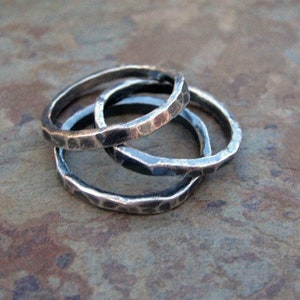 Pure Silver Fused Rings for Stacking Handmade Fine Silver Jewelry - Etsy