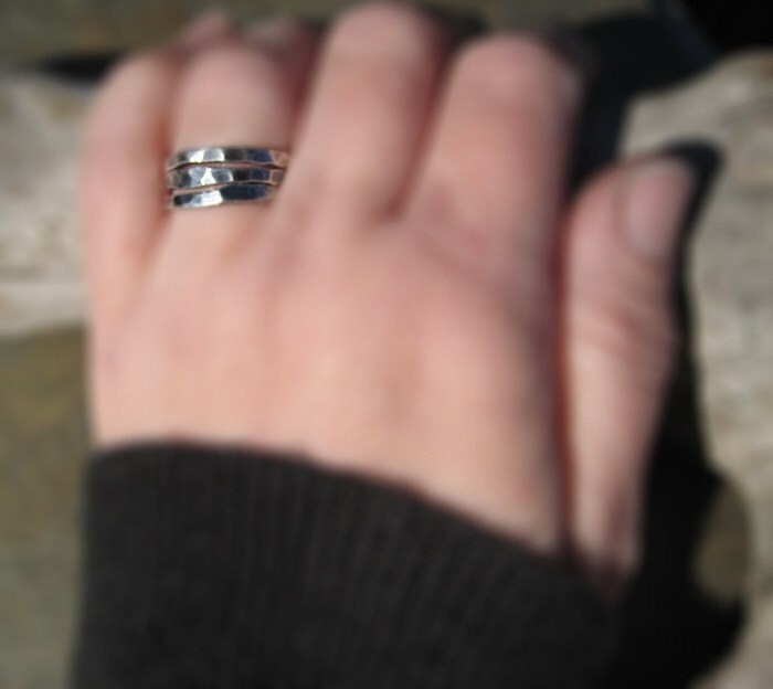 Pure Silver Fused Rings for Stacking Handmade Fine Silver - Etsy