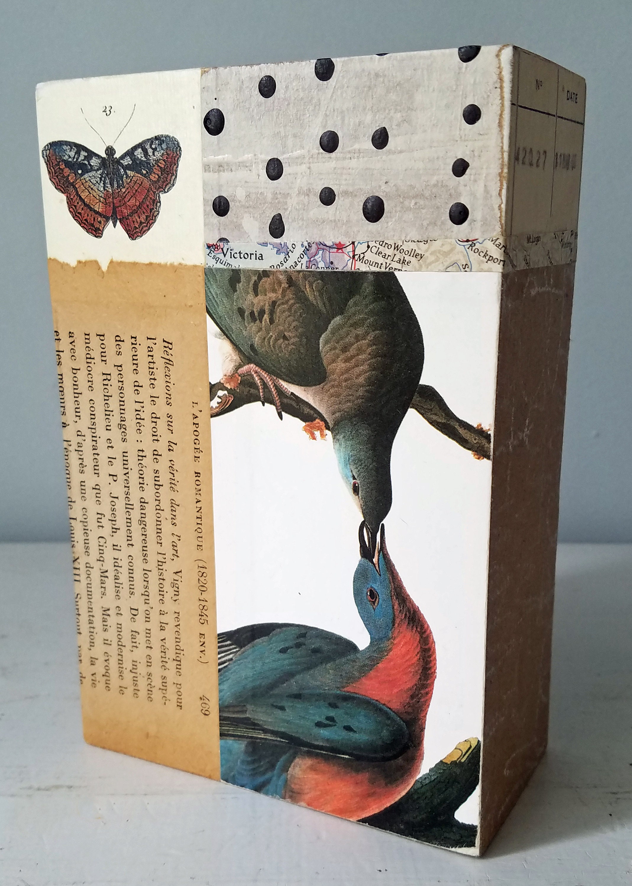 Original Art Collage 3D Collage Block Audubon Bird 1 - Etsy