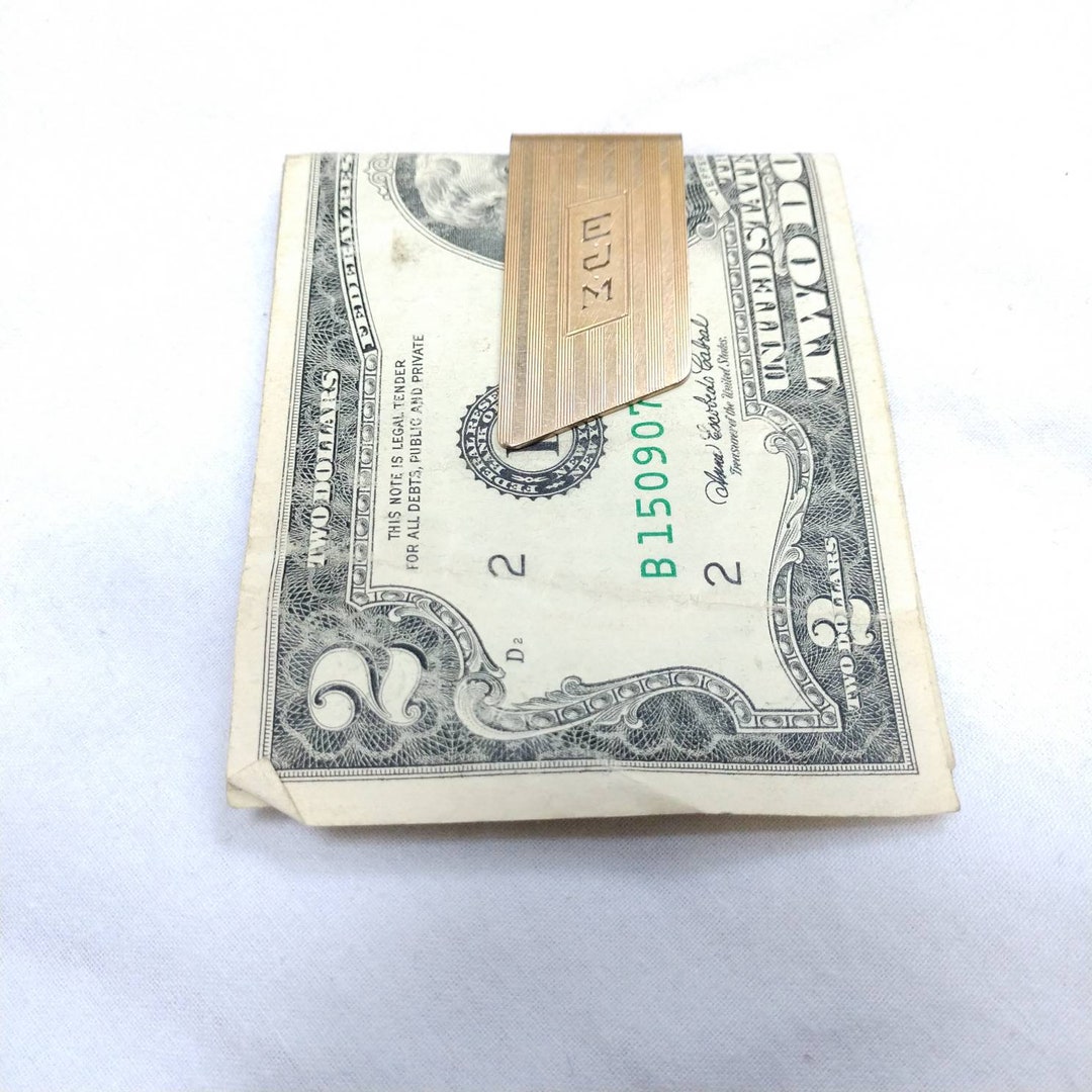 Vintage Monogrammed Gold Filled Money Clip 12/20KT GF - Etsy