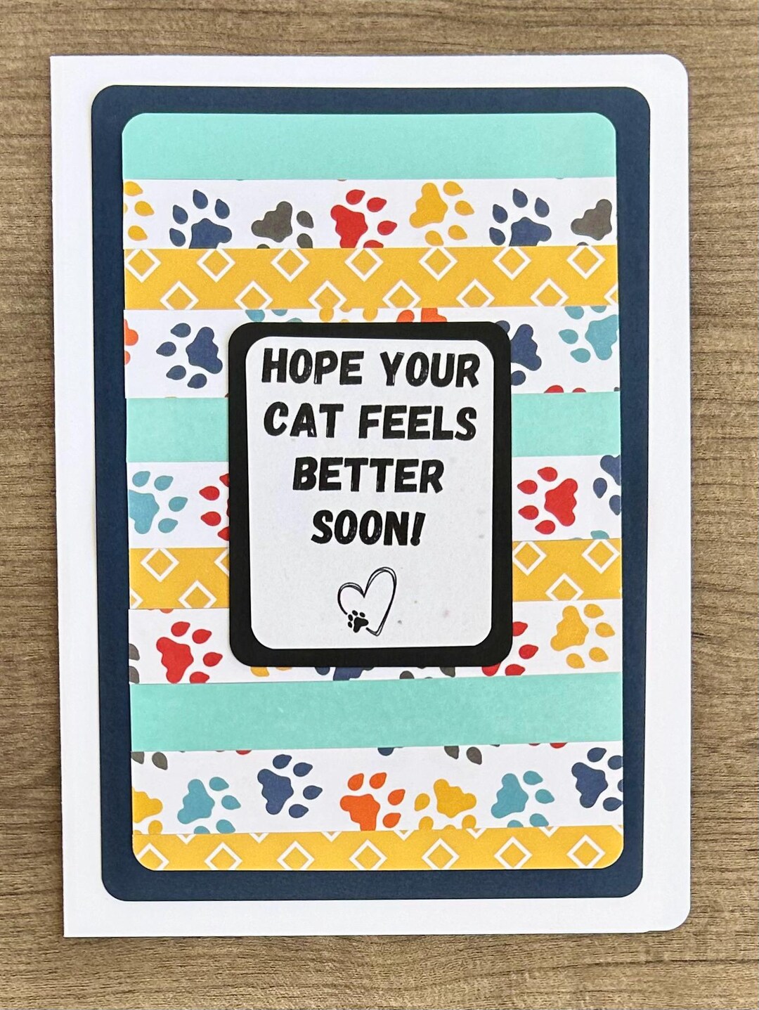 Cat Kitten Kitty Get Well Soon Card, Cat Kitten Feel Better Card, Cat ...