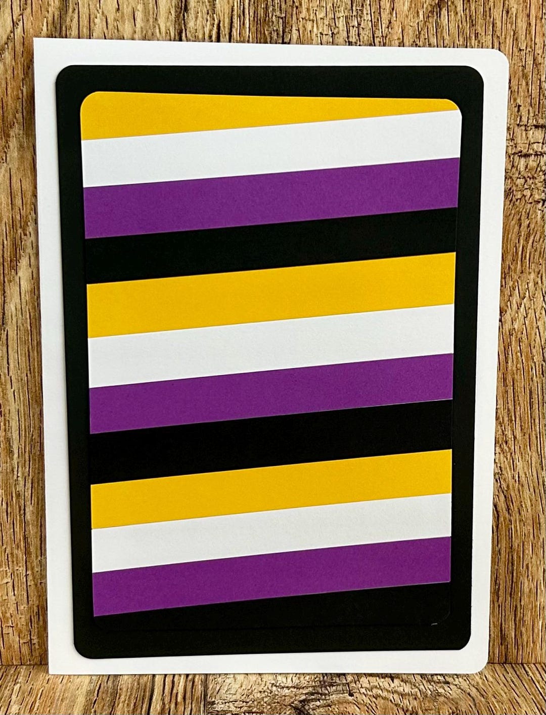 Nonbinary Pride Flag Colors Card, Nonbinary Colors Card, Homemade ...