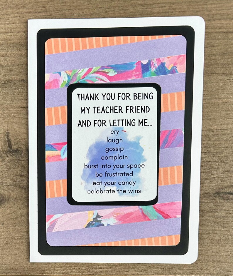Funny Teacher Card, Teacher Bestie Card, Teacher Friends Card, Funny ...