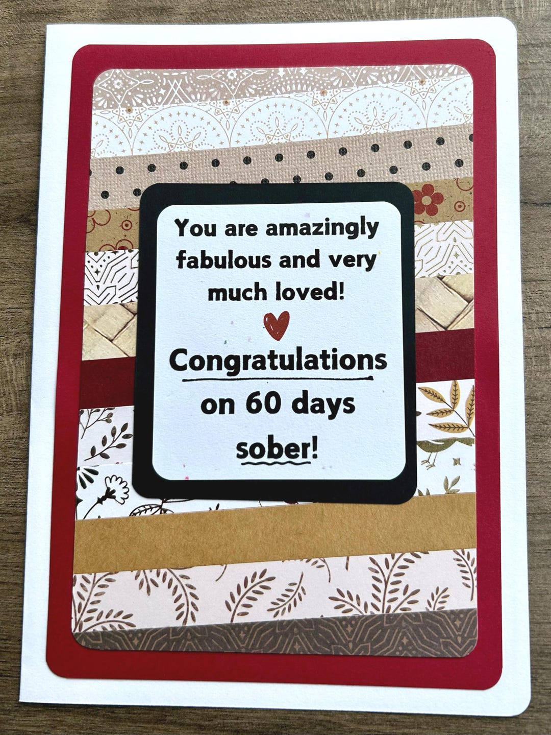 60 Days Sober Card: Congratulations Sobriety Milestone - Etsy