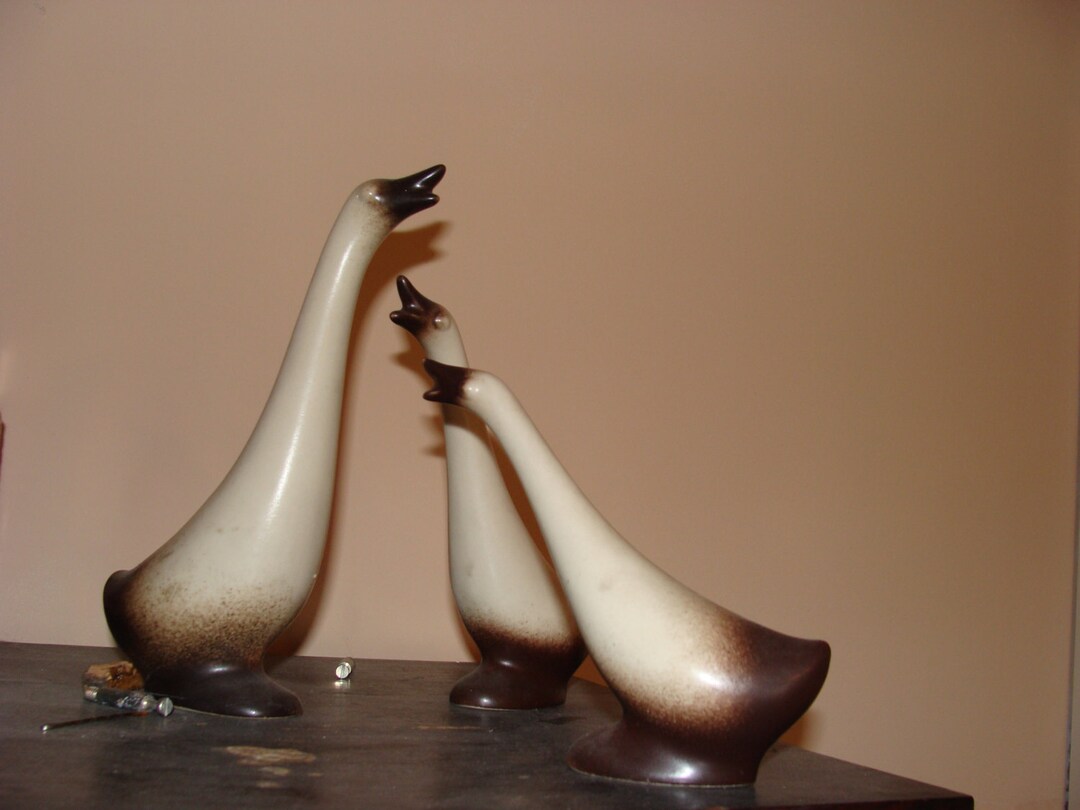 Howard Pierce California Pottery 3 Geese Family Figurines Vintage - Etsy
