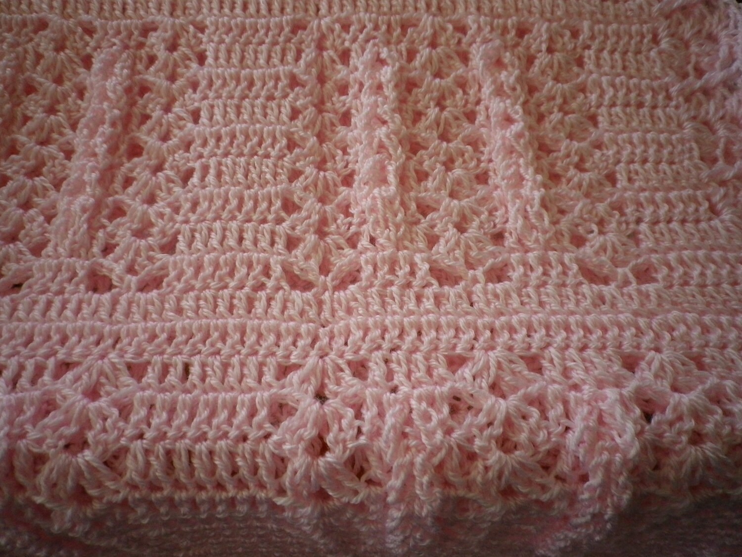 Pink Crocheted Baby Afghan - Etsy