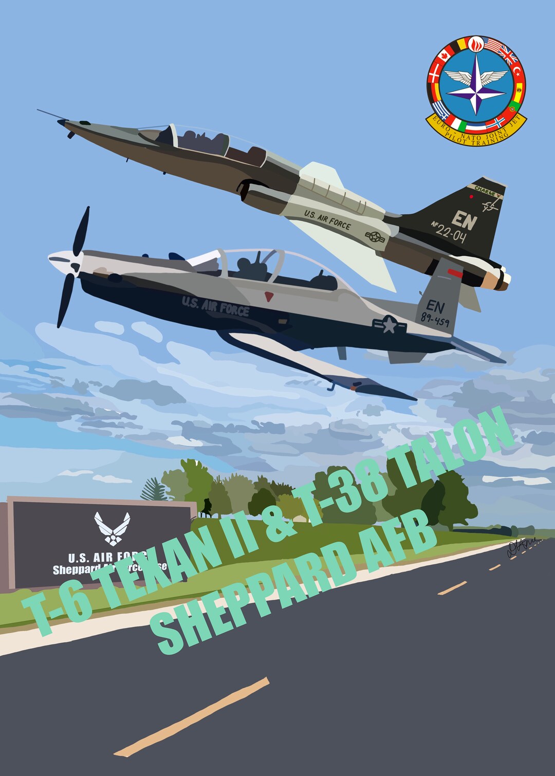 T-38 TALON and T-6 TEXAN II Over Sheppard Air Force Base - Etsy