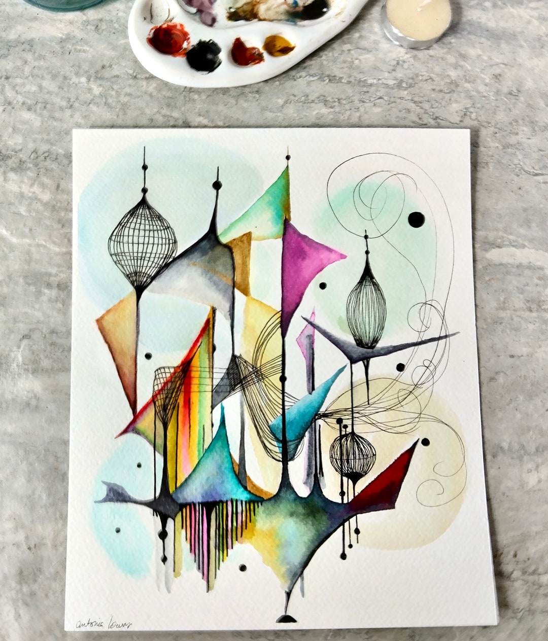 Abstract Watercolor Painting, Mid Mod Cages, Capture the Flag, Not A ...