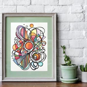Circles and Loops Watercolor Painting, Not A Print, Circles Hand ...