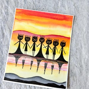 Water Ritual Watercolor Painting, Not A Print, Angry Women, Hand ...