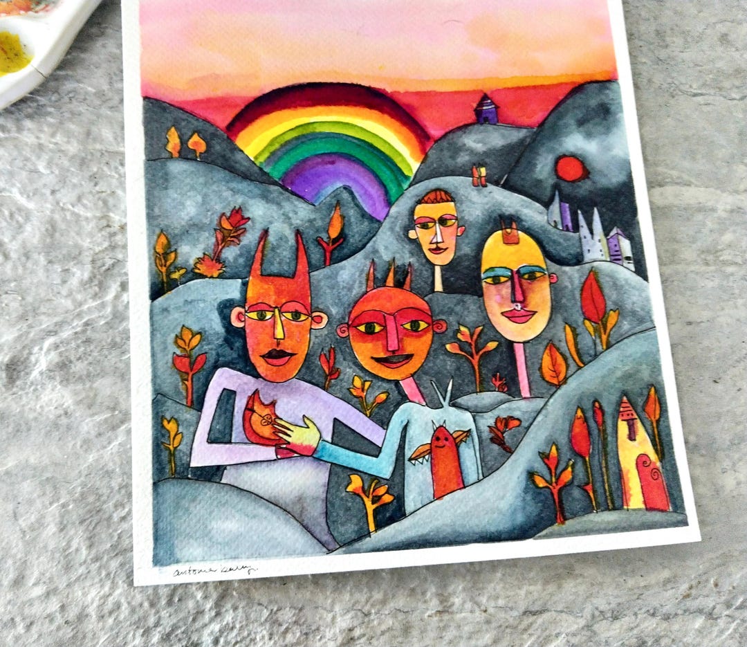 Welcome to Hell, Watercolor and Ink Painting, Not A Print, Hand Painted ...