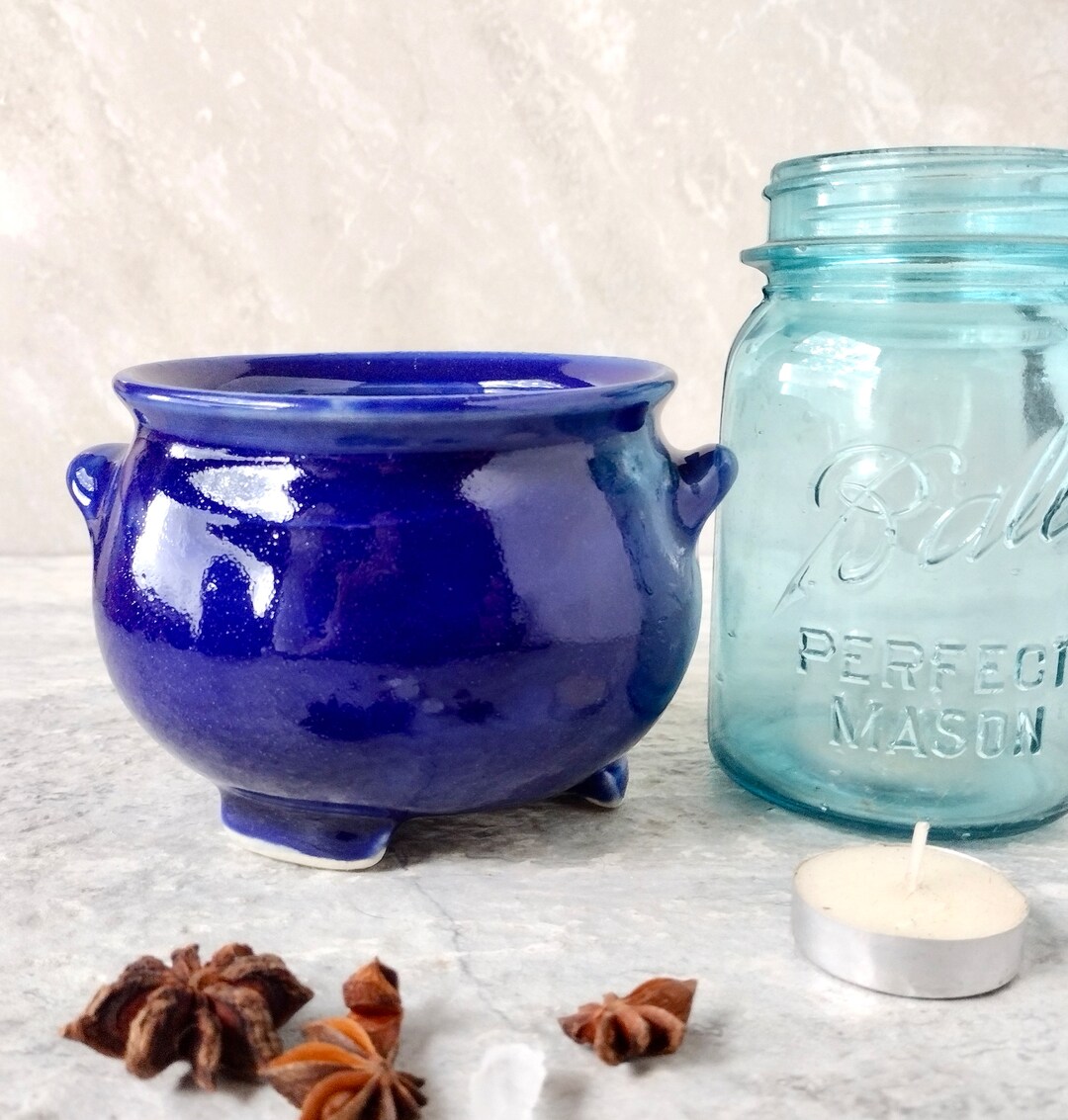 Deep Blue Cauldron, Caldron, Altar Tools, Pagan, Goddess Water Altar ...