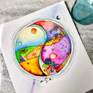 Yin Yang Watercolor Painting, Not A Print, Hand Painted Original ...