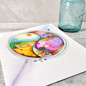 Yin Yang Watercolor Painting, Not A Print, Hand Painted Original ...