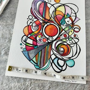 Circles and Loops Watercolor Painting, Not A Print, Circles Hand ...