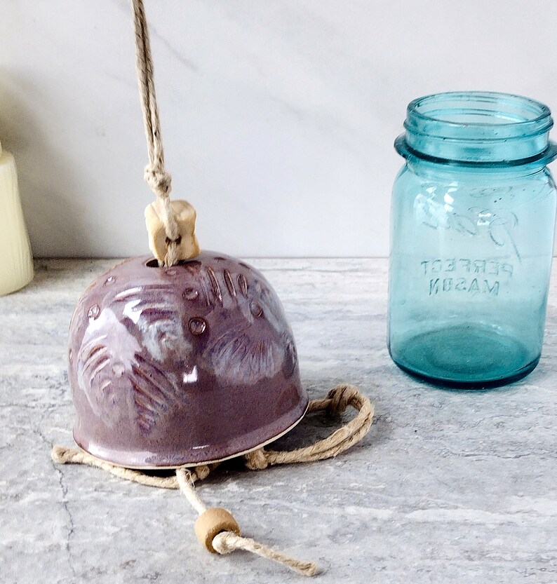 Lines Dots Bell Ceramic Garden Wind Chime Pottery Cow Bell - Etsy