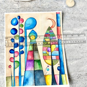 Abstract Watercolor Painting, Not A Print, Hand Painted Original, Ink ...