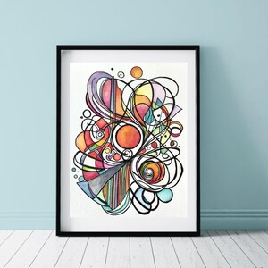 Circles and Loops Watercolor Painting, Not A Print, Circles Hand ...